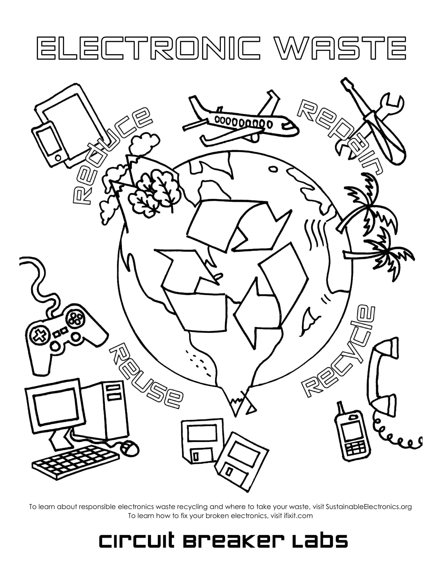 Free Coloring Pages Reduce Reuse Recycle