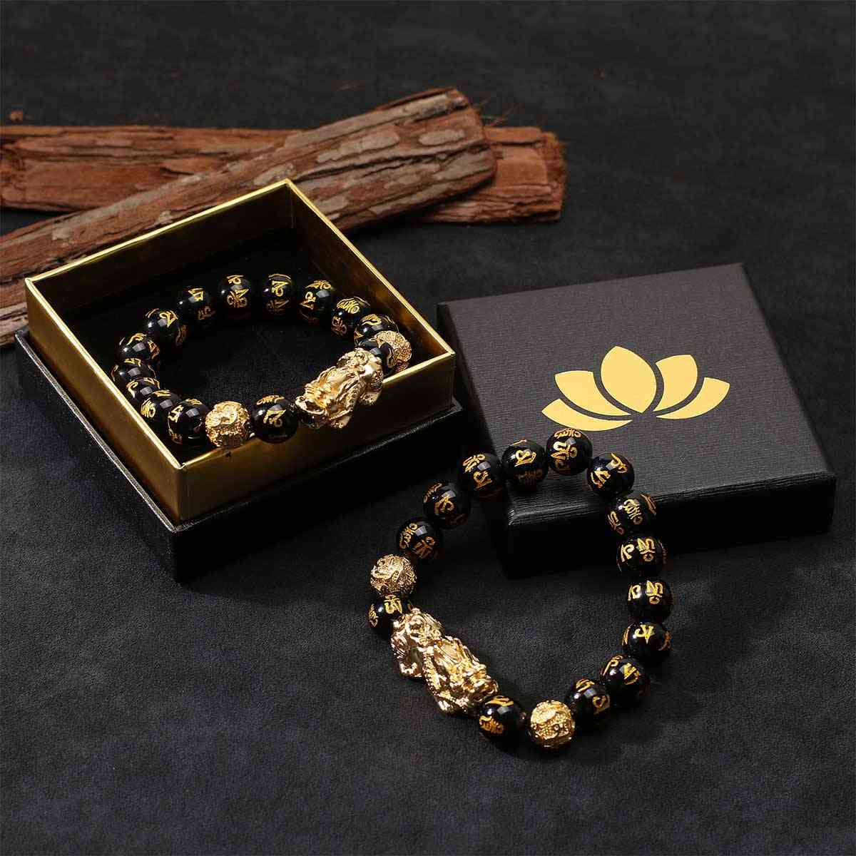 Black Obsidian Pixiu Feng Shui Bracelet Wealth Bracelet