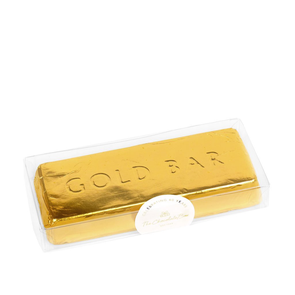 Milk Solid Chocolate Gold Bar In The Shape Of A Gold Ingot Wrapped In