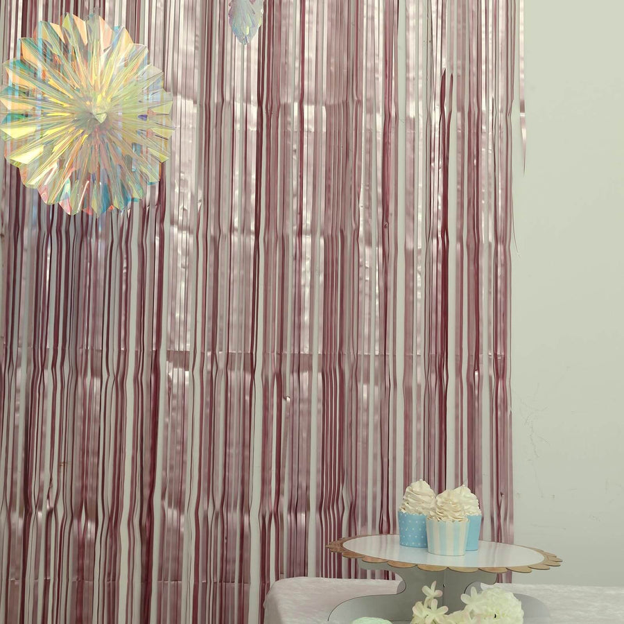 Metallic Foil Fringe Curtain Backdrop Curtain Tableclothsfactory