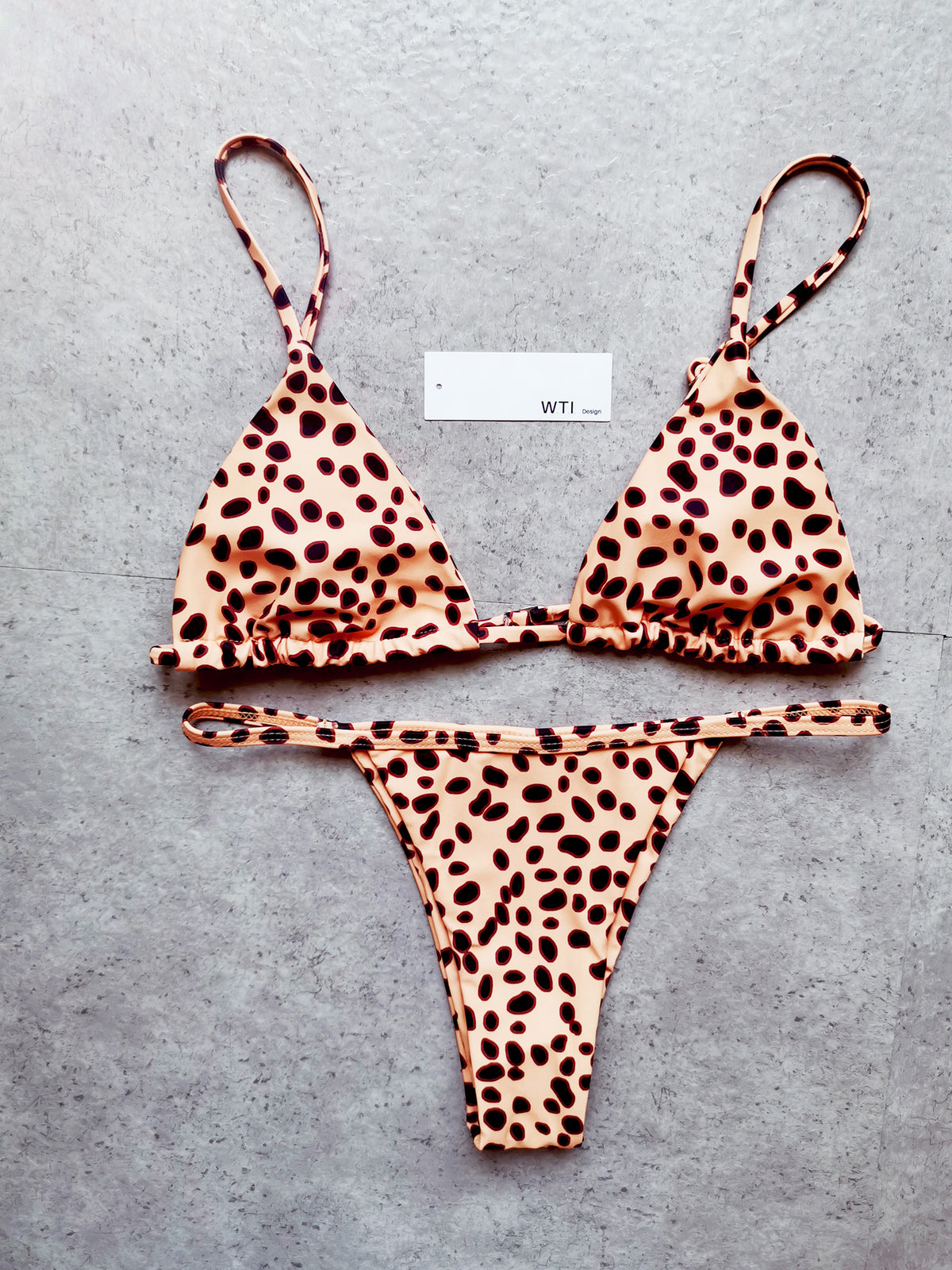 Leopard Print Triangle Bikini Set Wti Design