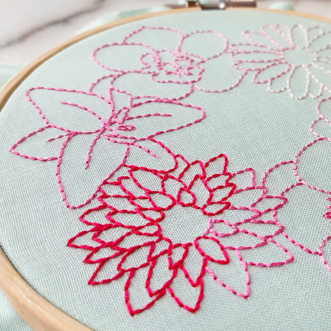 Simple Flowers Embroidery Pattern Pdf Jessica Long Embroidery