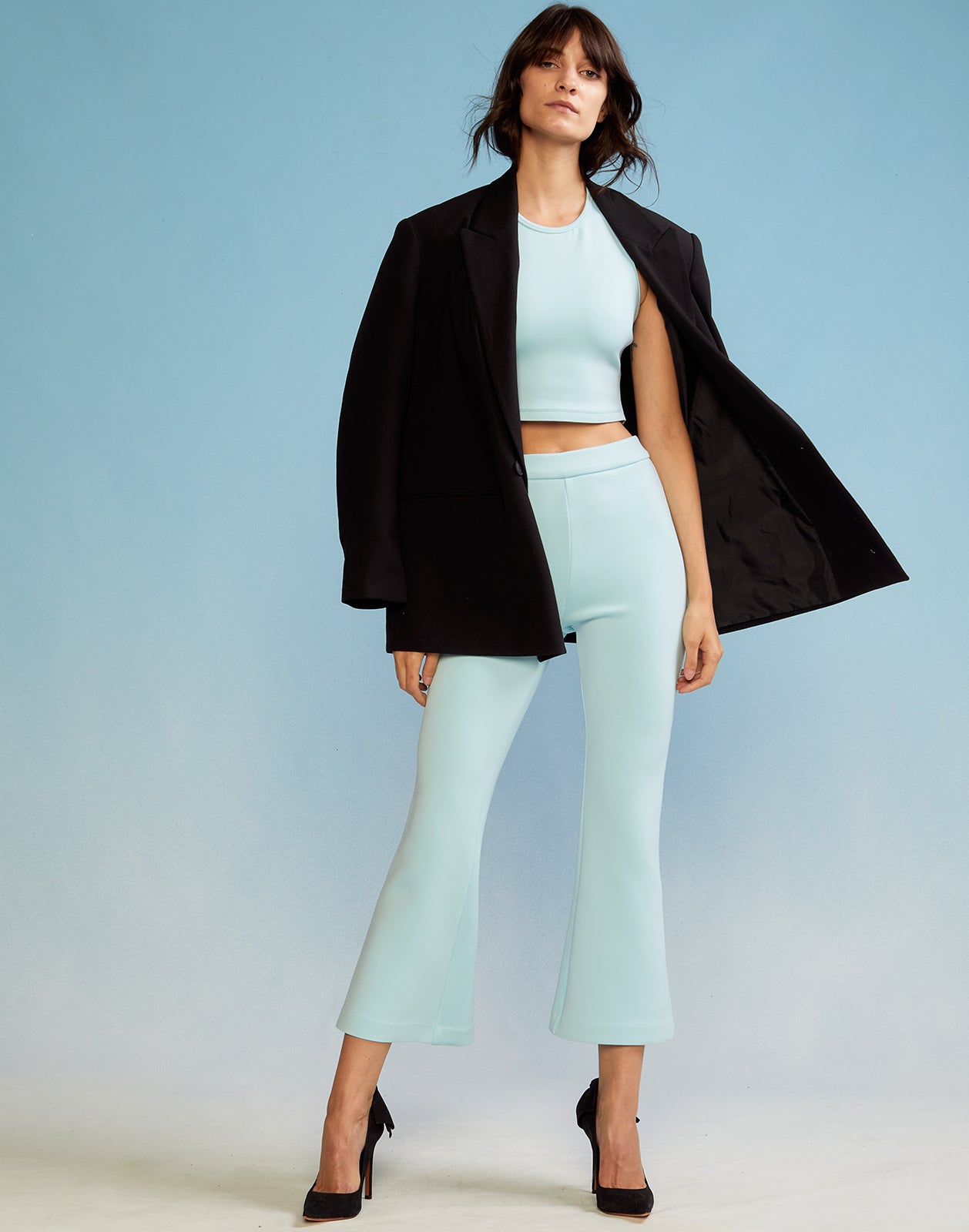 Bonded Cropped Flare Pant