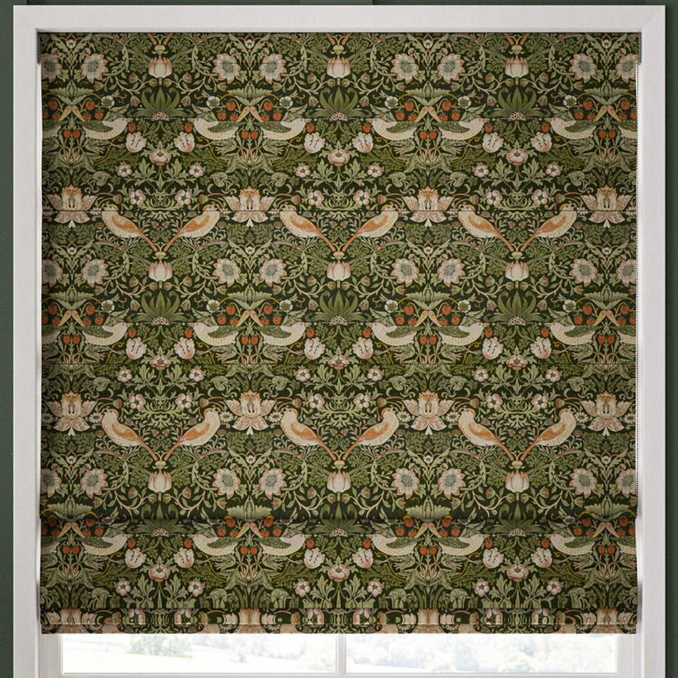 William Morris Strawberry Thief Made To Measure Roman Blind Nettle 4