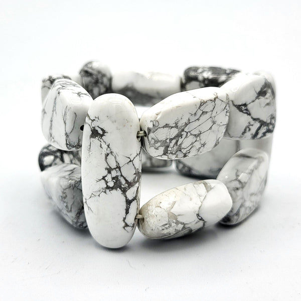 White Howlite Stretch Bracelet Silver Cove Ltd Online