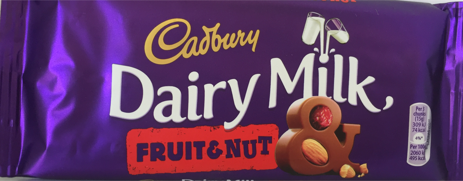 Cadbury Dairy Milk Fruit And Nut 180gm Jolly Grub