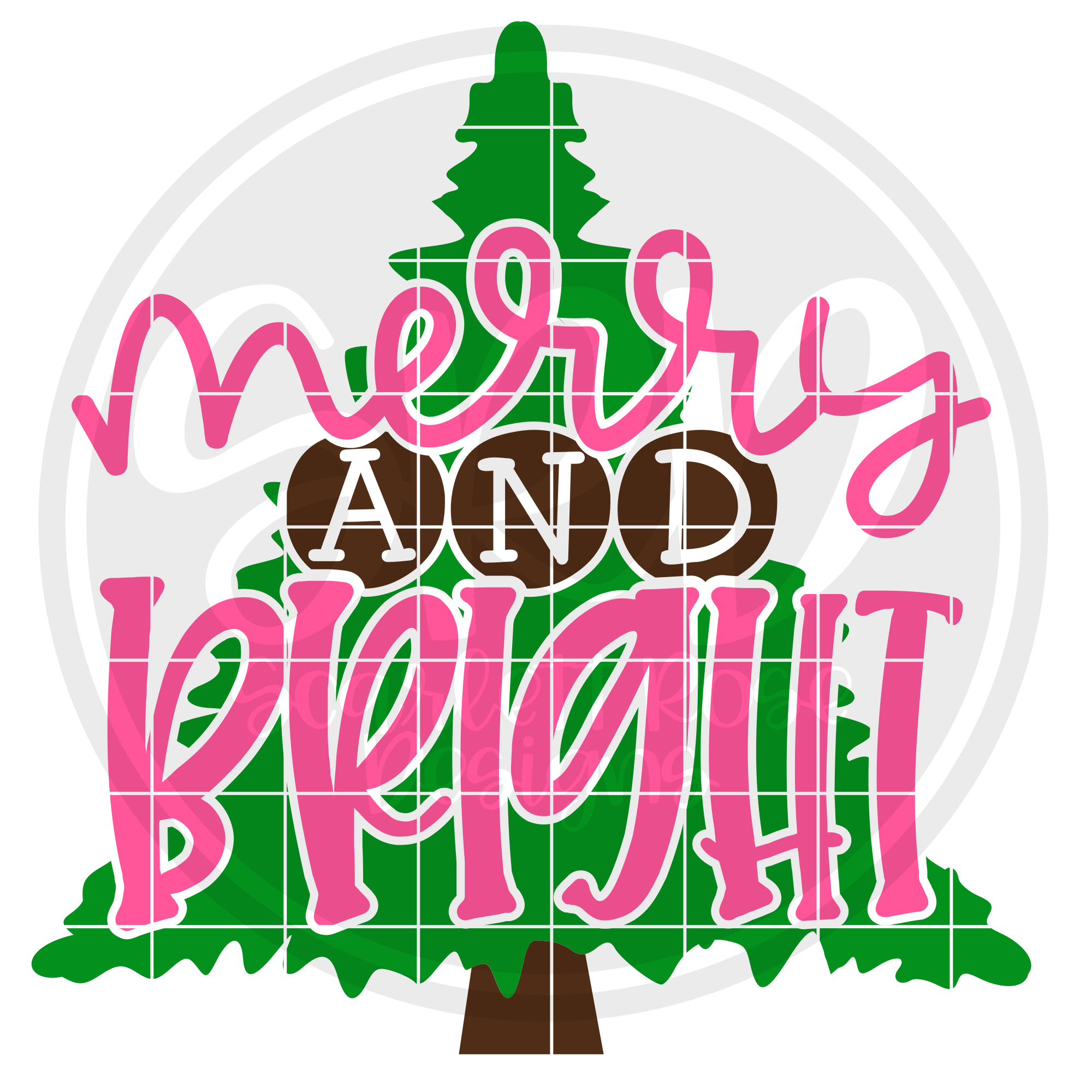 Christmas Svg Merry And Bright Svg Cut File Scarlett Rose Designs