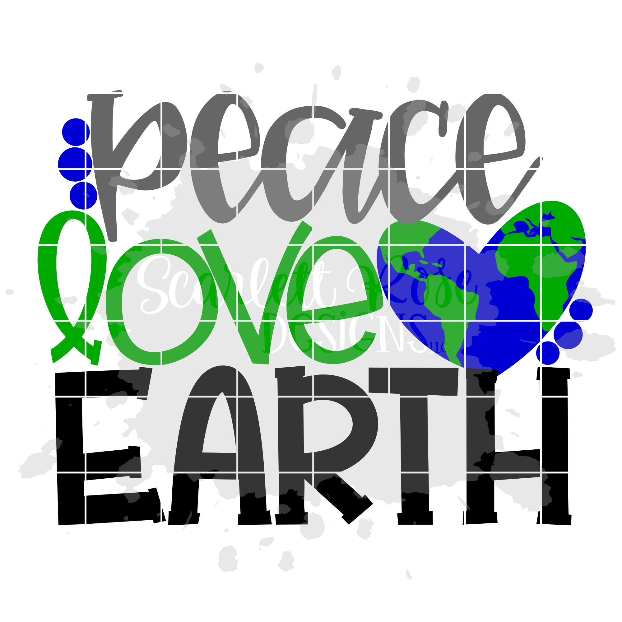 Earth Day Svg Peace Love Earth Svg Cut File Scarlett Rose Designs