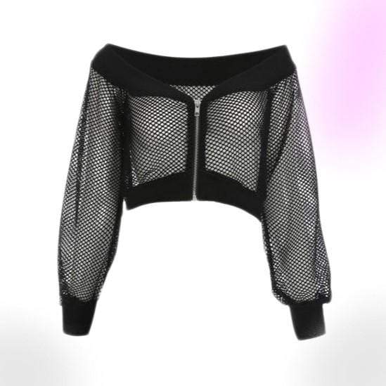 Gothic Mesh Off Shoulder Crop Top Gothic Babe Co