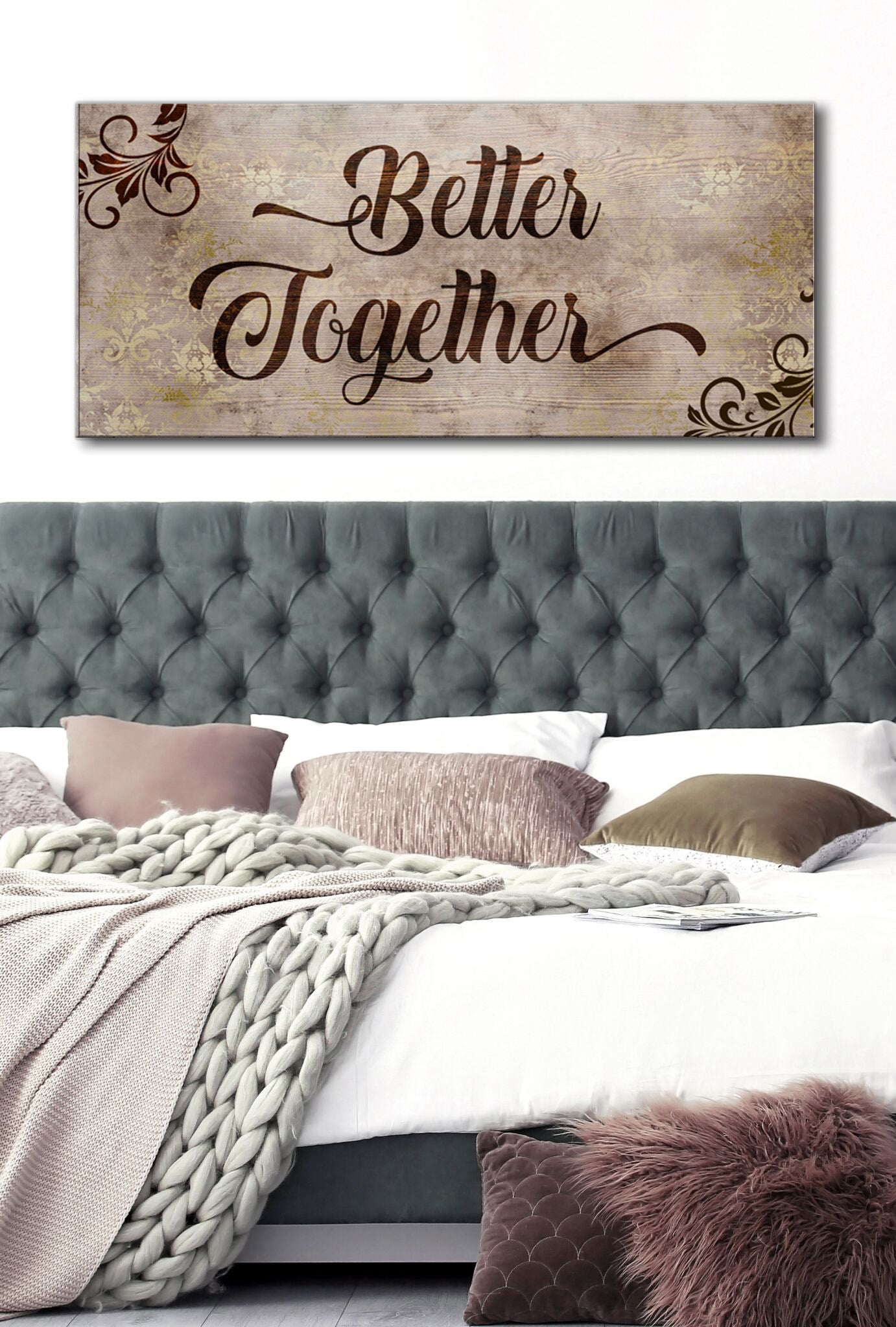 Couples Wall Art Better Together V2 Wood Frame Ready To Hang Sense