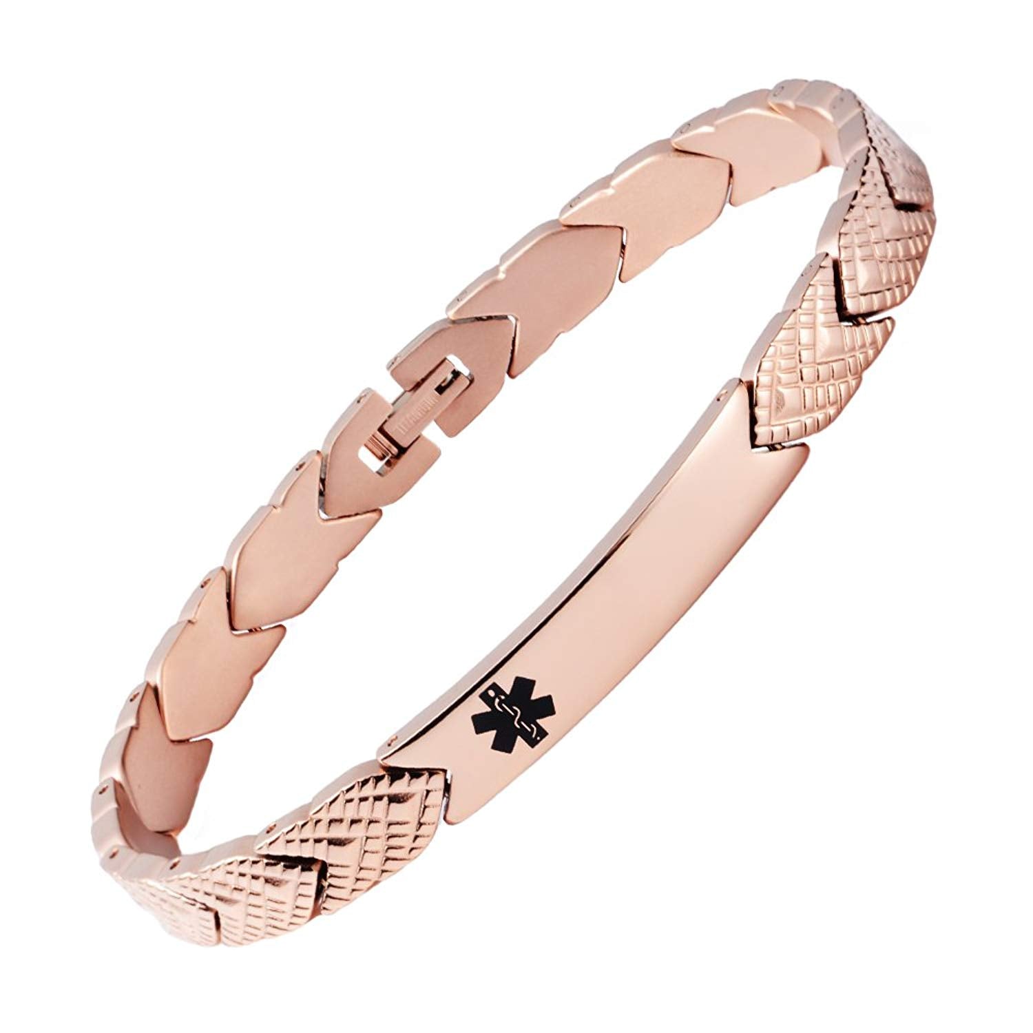 Fashion Titanium Medical Alert Id Bracelet For Womennot Allergic Free