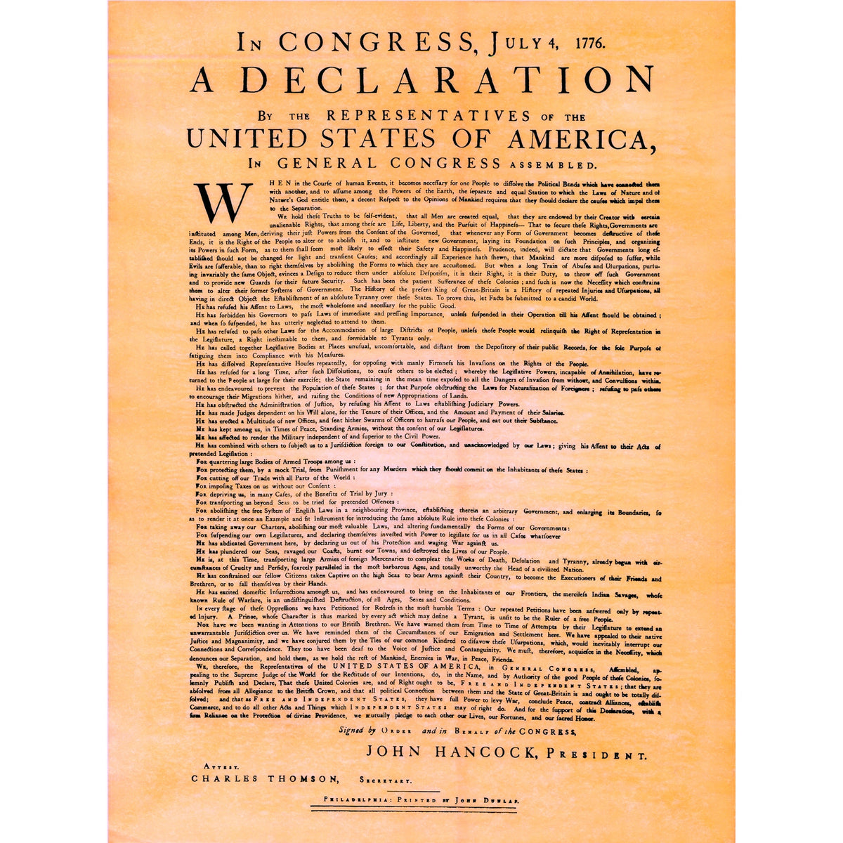 3 Large Poster Size Parchment Documents Declaration Of Independence