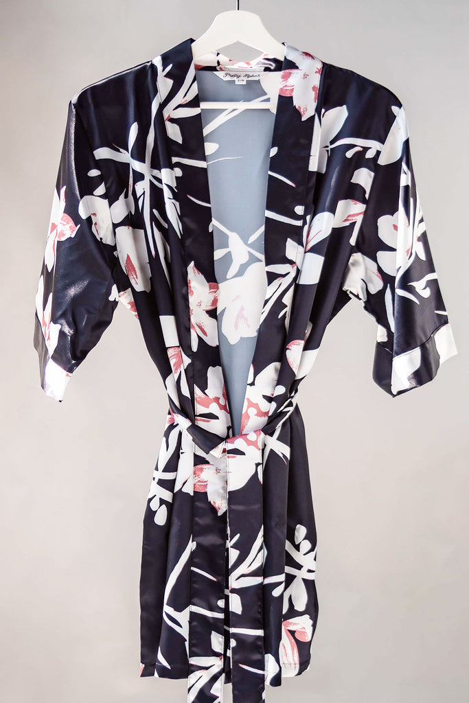 Floral Satin Kimono Robes