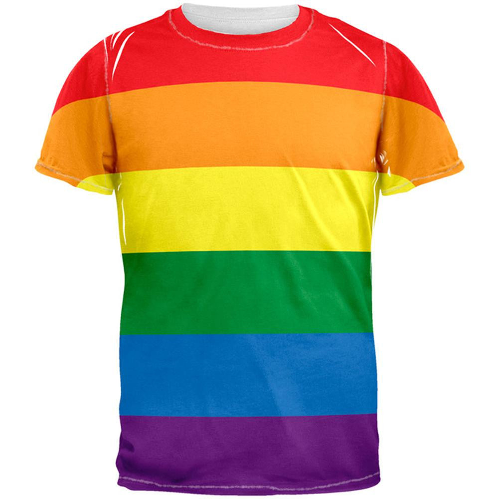 Rainbow Gay Pride All Over Adult T Shirt