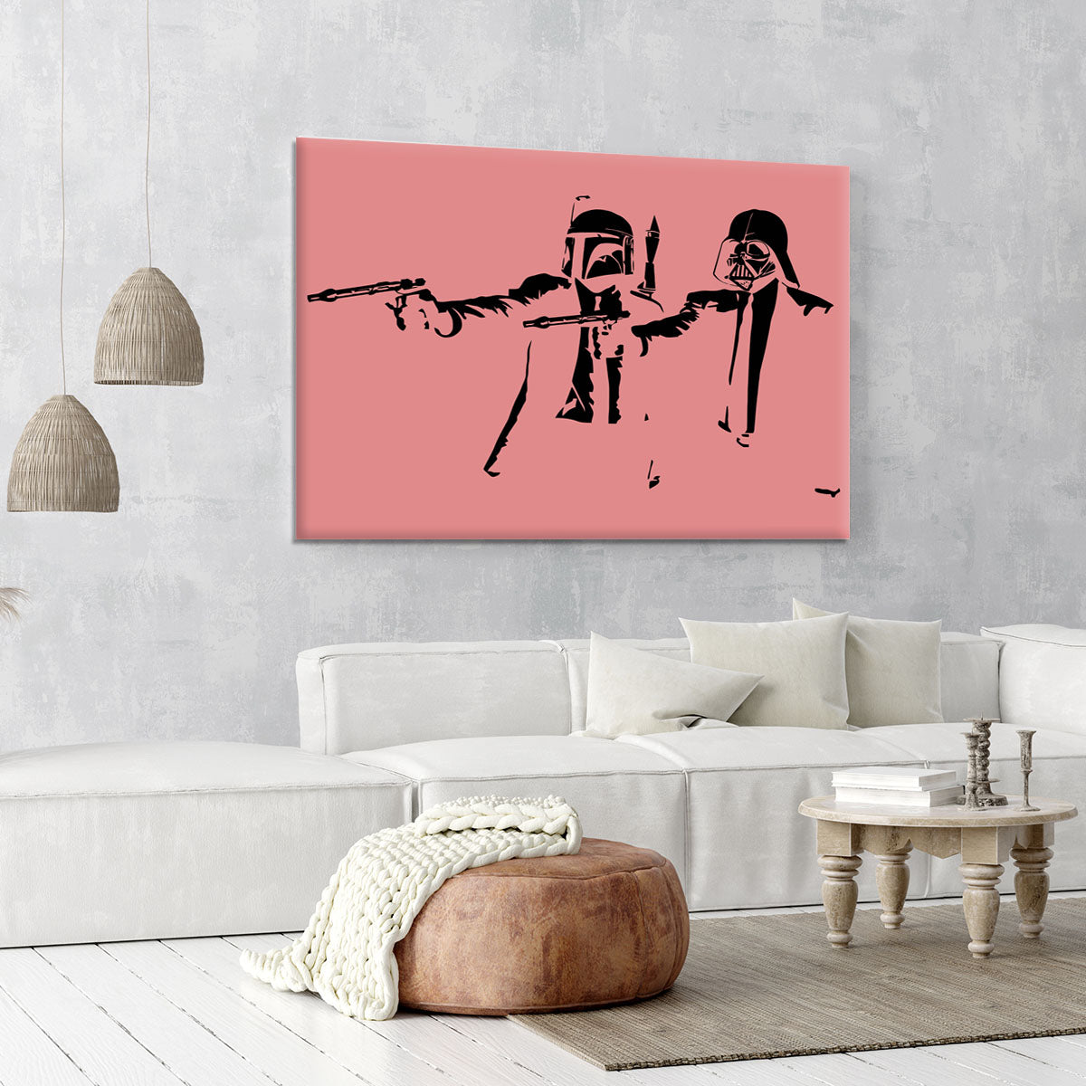 Banksy Pulp Fiction Star Wars Red Canvas Print Or Poster Canvas Art Rocks