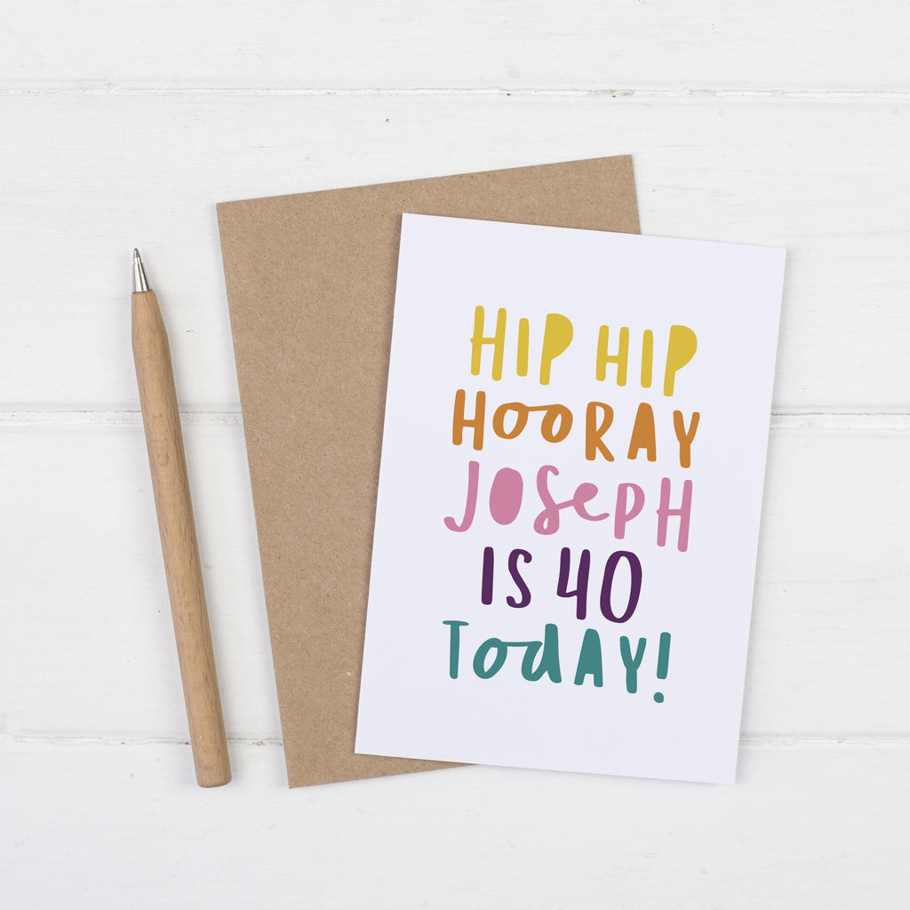 Personalised Hip Hip Hooray Card