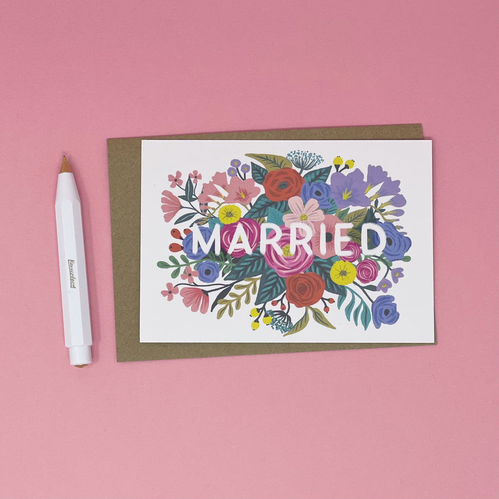 Married Floral Wedding Card Lomond Paper Co