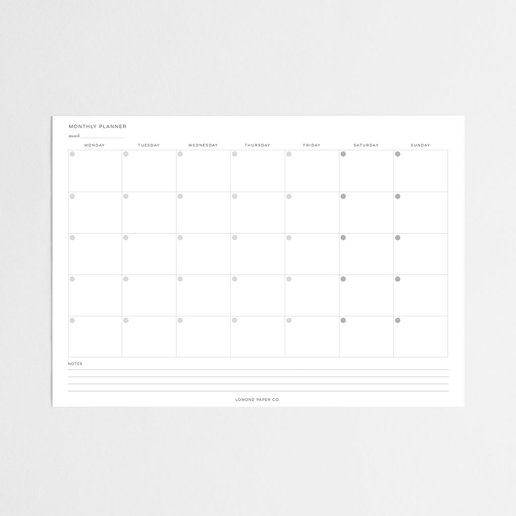 A4 Monthly Planner Instant Download Lomond Paper Co