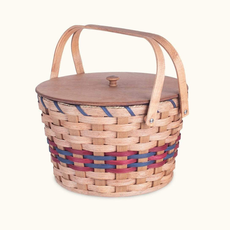 Round Sewing And Knitting Basket Large Amish Wicker Basket Wlid