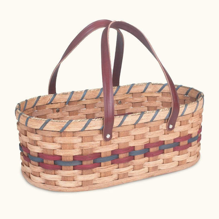 Craft Caddy Handy Amish Wicker Sewing Tote Basket Whandles — Amish