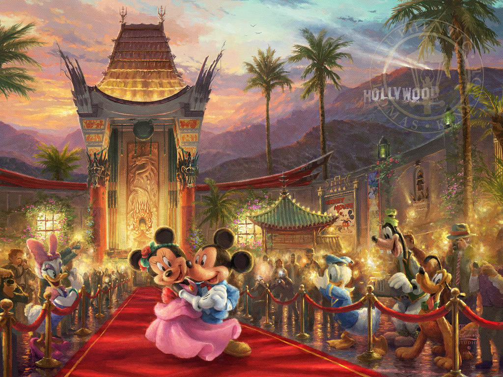 Mickey And Minnie In Hollywood By Thomas Kinkade Studios Art Center