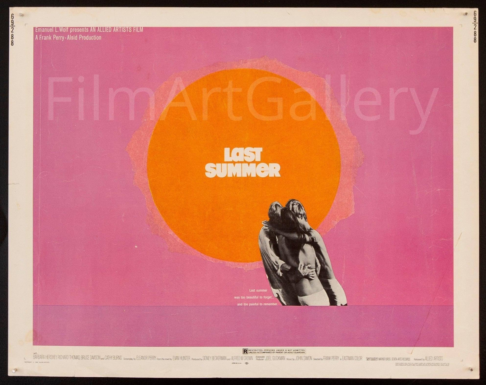 Last Summer Movie Poster 1969 Half Sheet 22x28