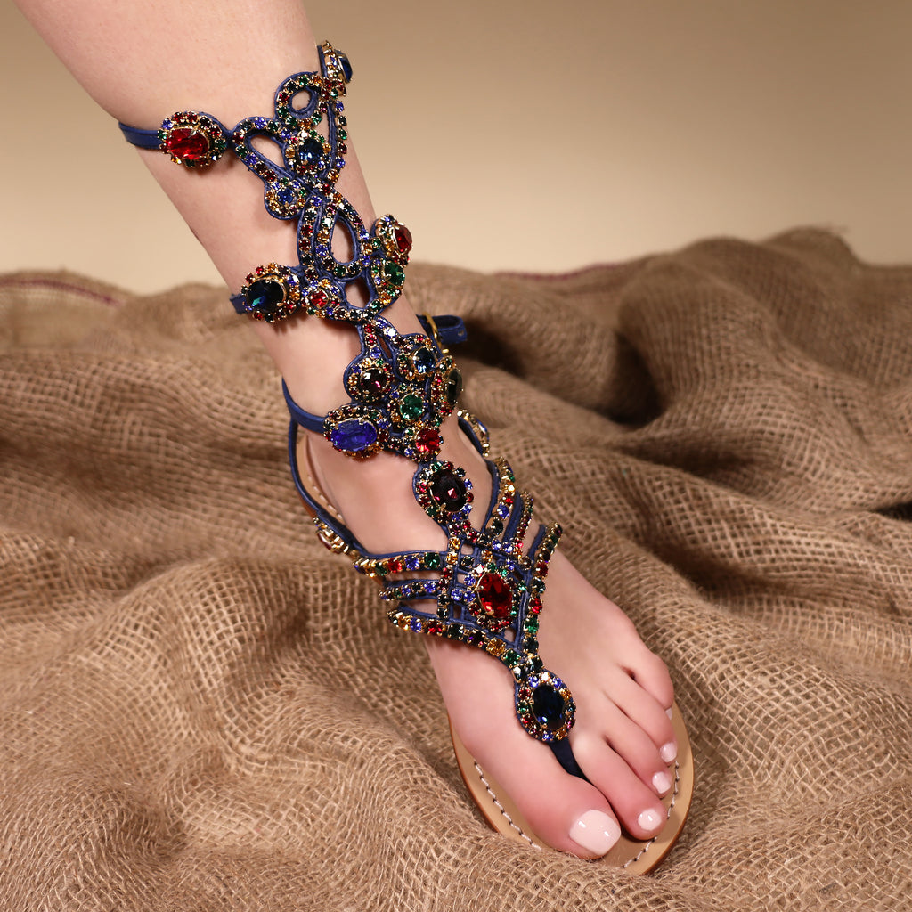 Jeweled And Embellished Designer Gladiator Sandals Mystique Sandals