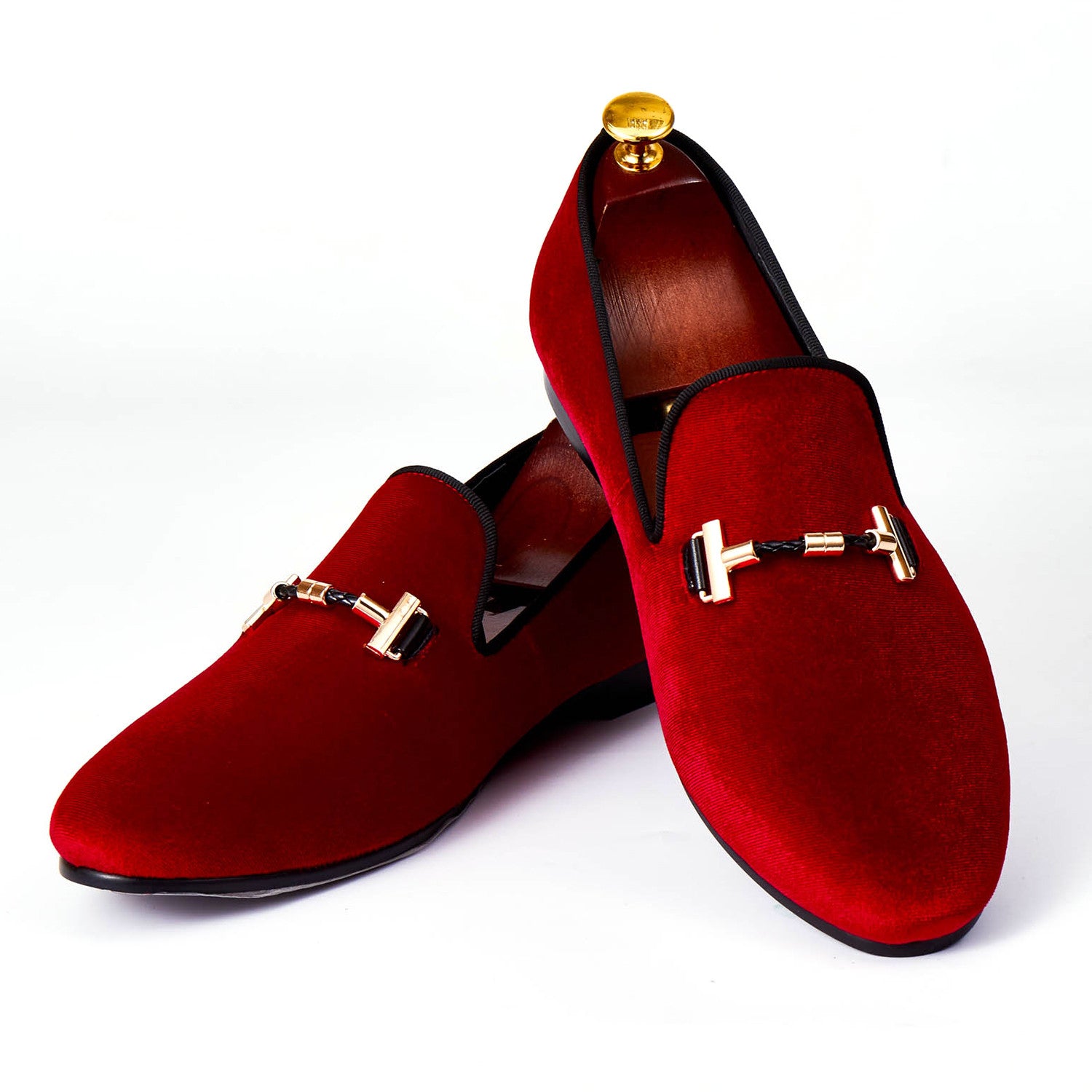 Italian Style Men Velvet Loafers Shoes With Strap Buckle Detail Fanfreakz