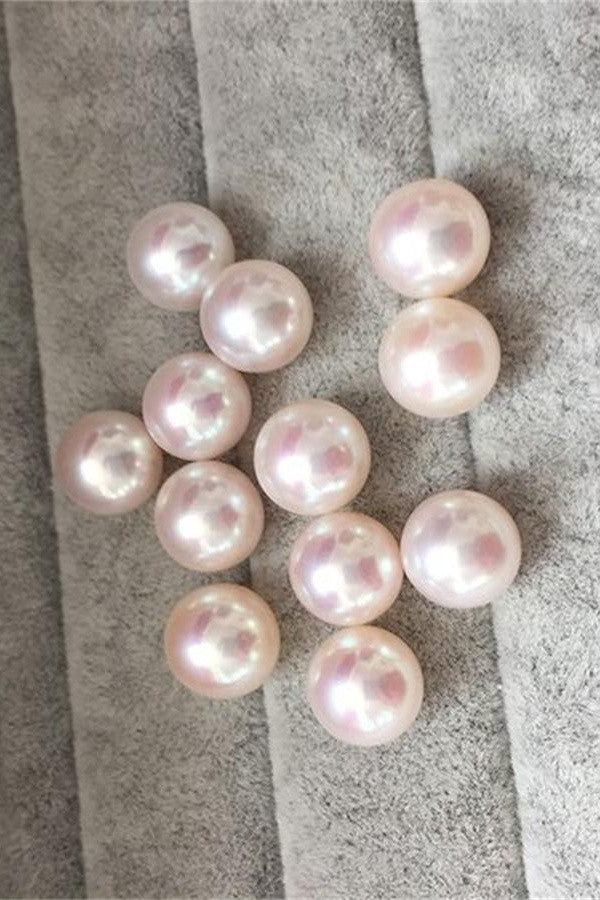 Pretty White Aaaa 9 10mm Round Freshwater Loose Pearls Okdresses