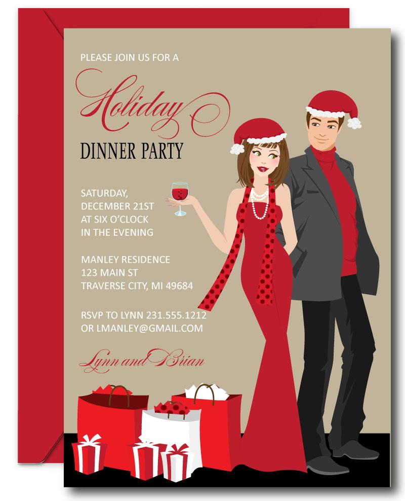 Couples Christmas Party Invitations Announce It