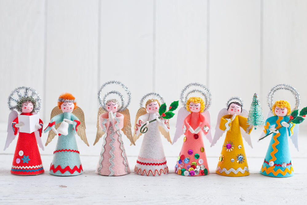 Retro Felt Angels Diy Vintage Style Christmas Craft