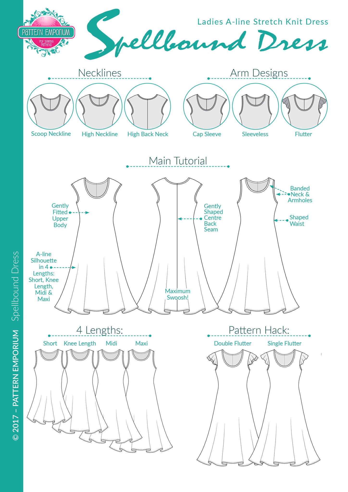 Ladies Spellbound Fit And Flare Dress Pattern Emporium