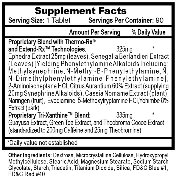 Lipodrene Hardcore 90 Tablets