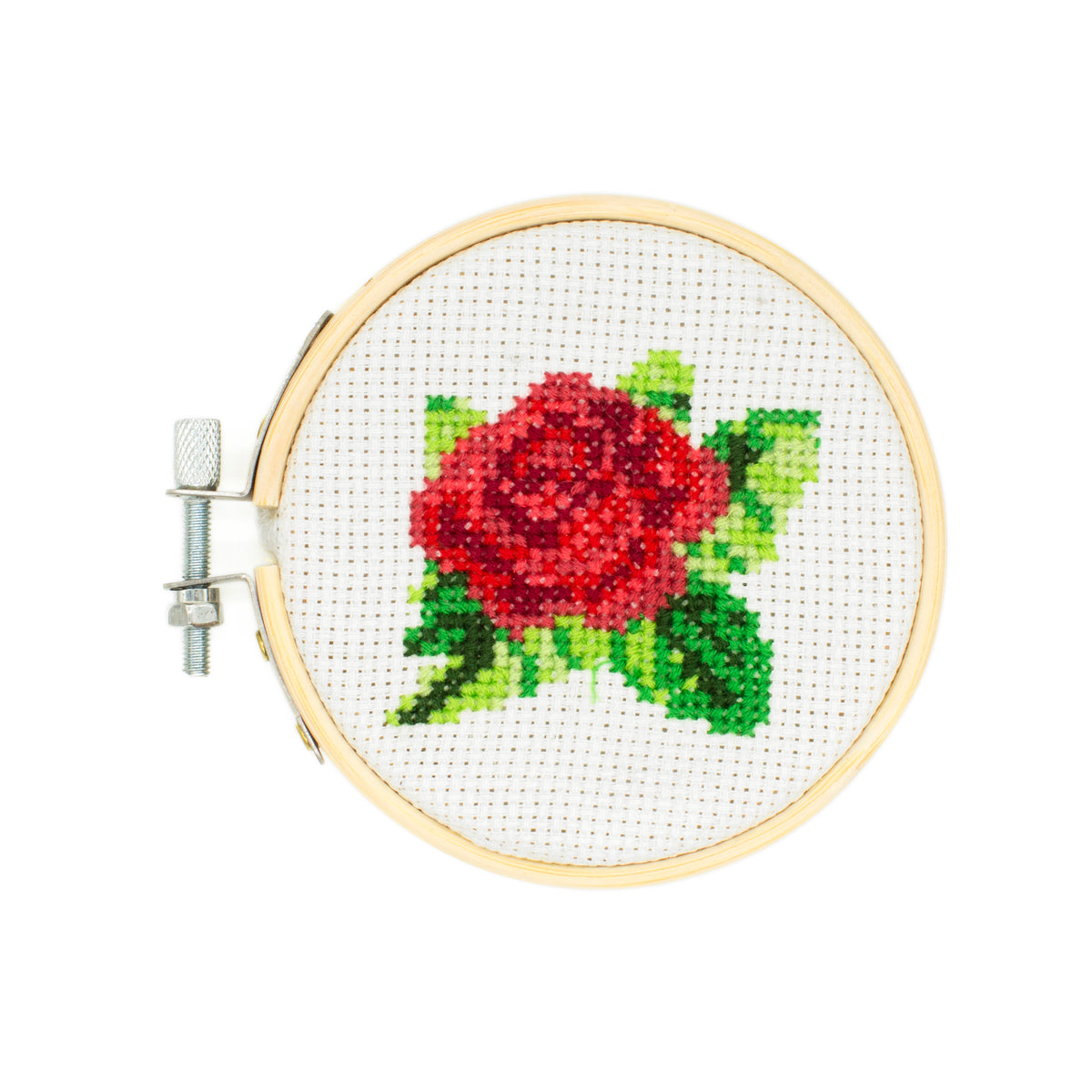 Mini Cross Stitch Embroidery Kit Rose — Kikkerland Design Inc