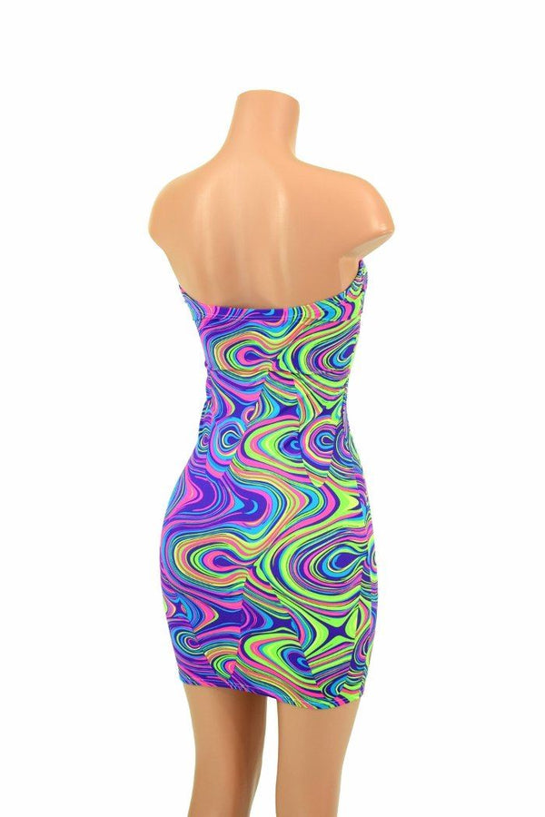 Strapless Glow Worm Print Dress Coquetry Clothing