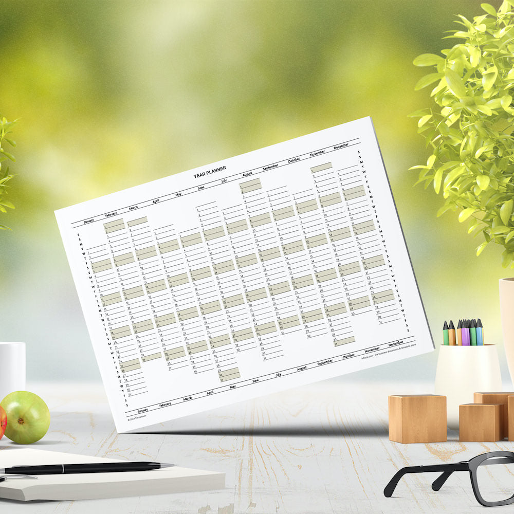 2022 Year Planner Calendar Download For A4 Or A3 Print Infozio