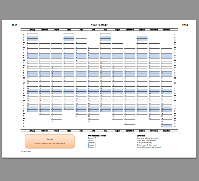 Year Planner Template 2023 Excel Printable File Infoz