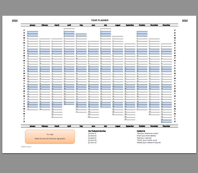 Year Planner Template 2023 Excel Printable File Infoz