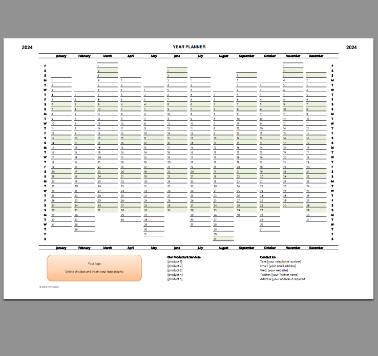 Free 2024 Yearly Planner Template Jorry Prudence