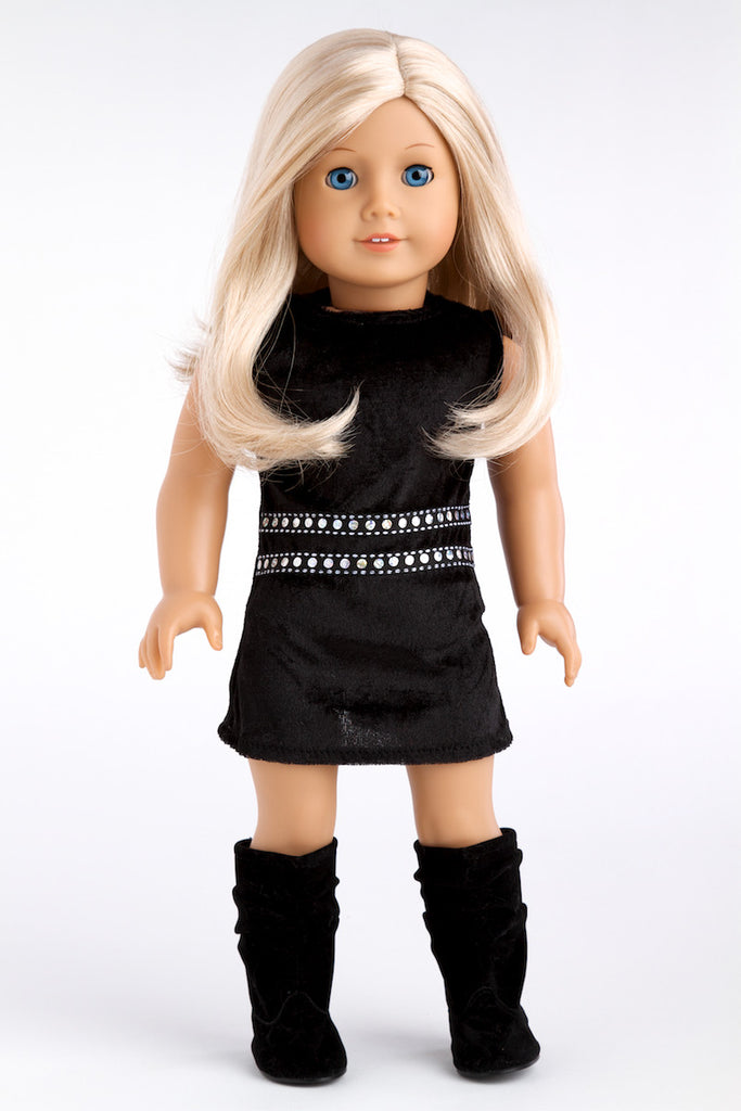 Glamour Girl Clothes For 18 American Girl Doll Faux Fur Coat Dress