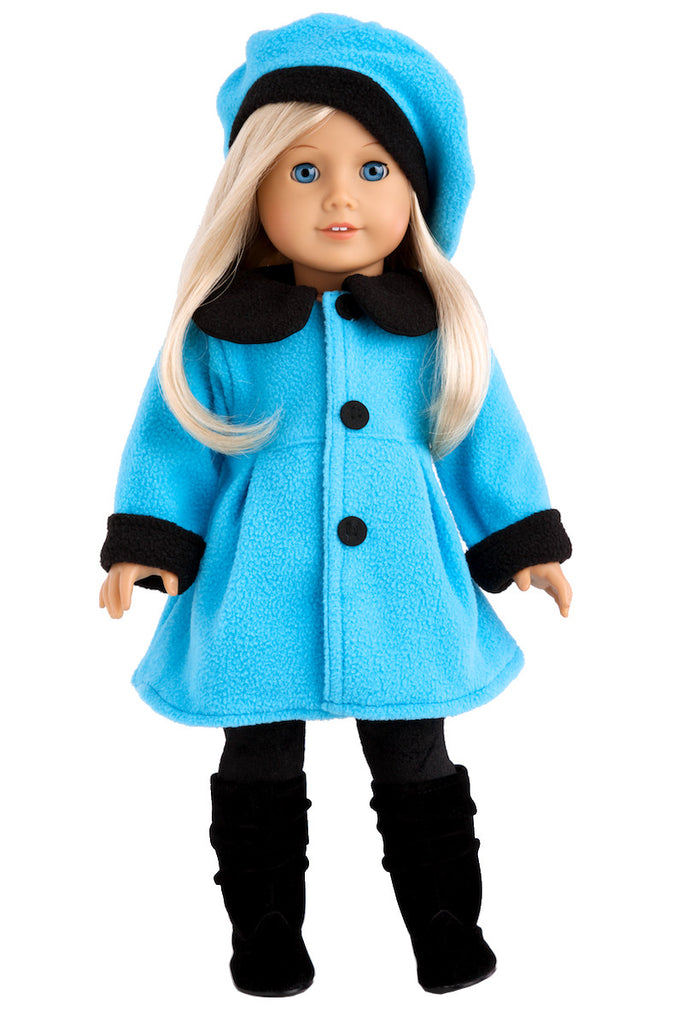 Parisian Stroll Clothes For 18 Inch American Girl Doll Fleece Coat