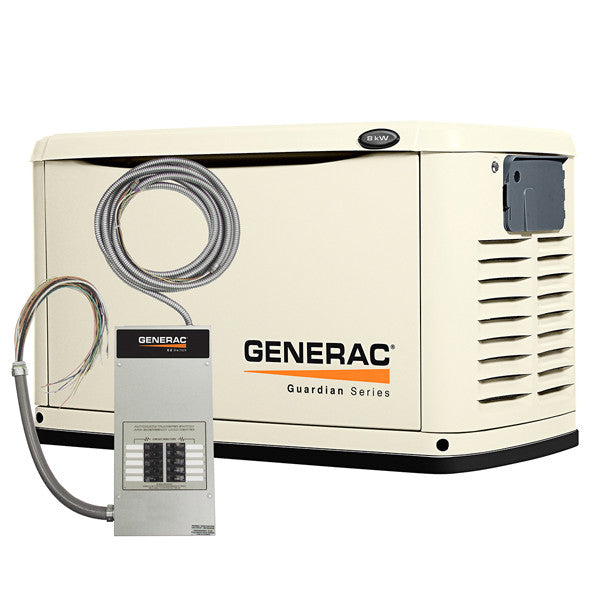 Generac 6237 8kw Steel Automatic Standby Generator With 10 Circuit Tra