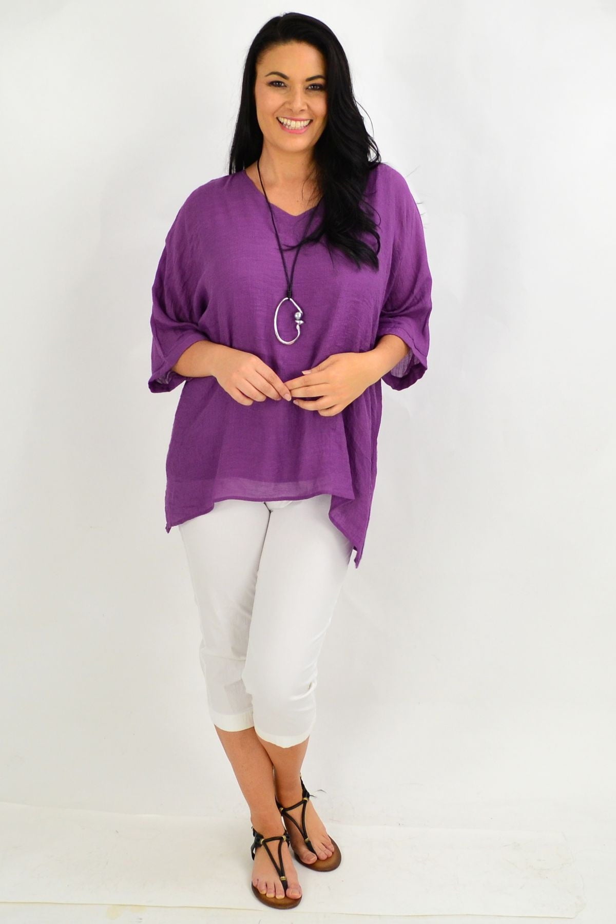 Purple Slop Sleeve Tunic Top I Love Tunics