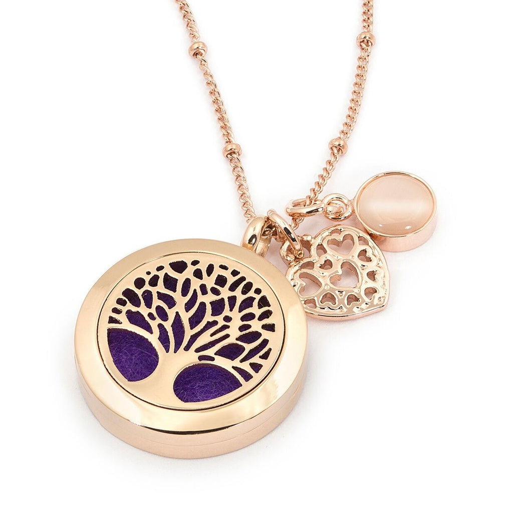 001 Rose Gold Tree Of Life Aromatherapy Essential Oils Diffuser Ne