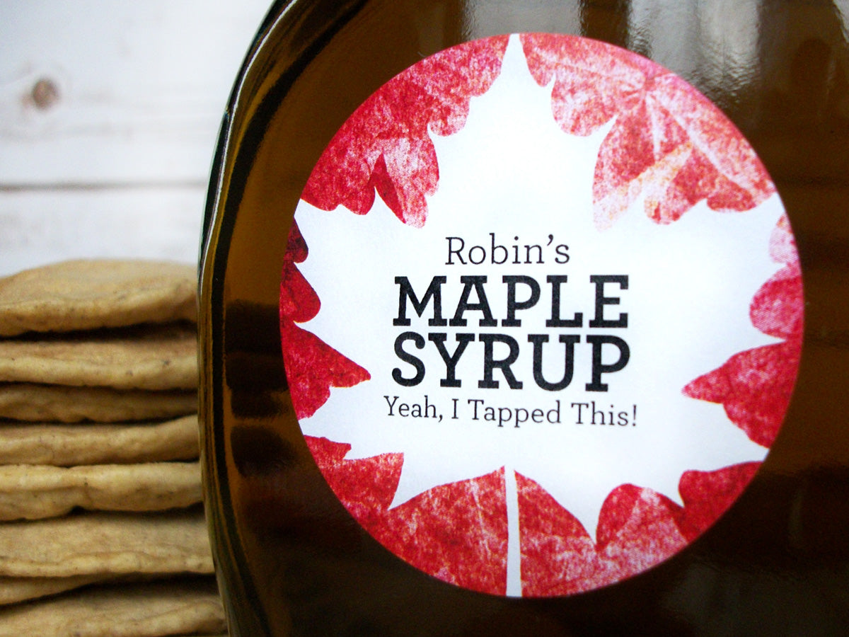 Custom Red Leaf Maple Syrup Labels For Maple Sugaring Hobby Supplies