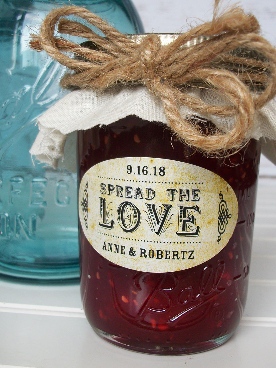 Vintage Oval Spread The Or Love Is Sweet Wedding Favor Jam Jar Labels