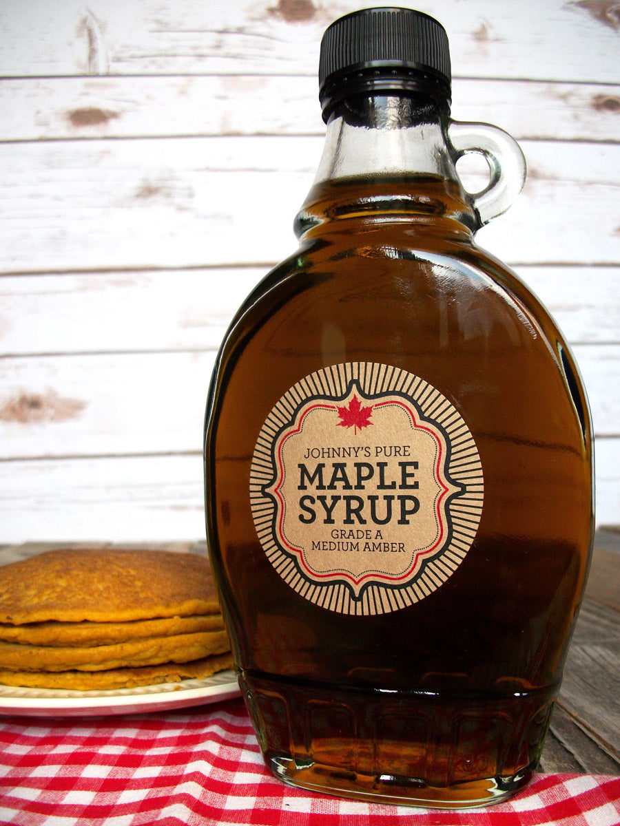 Custom Kraft Maple Syrup Bottle Labels For Backyard Maple Sugarers