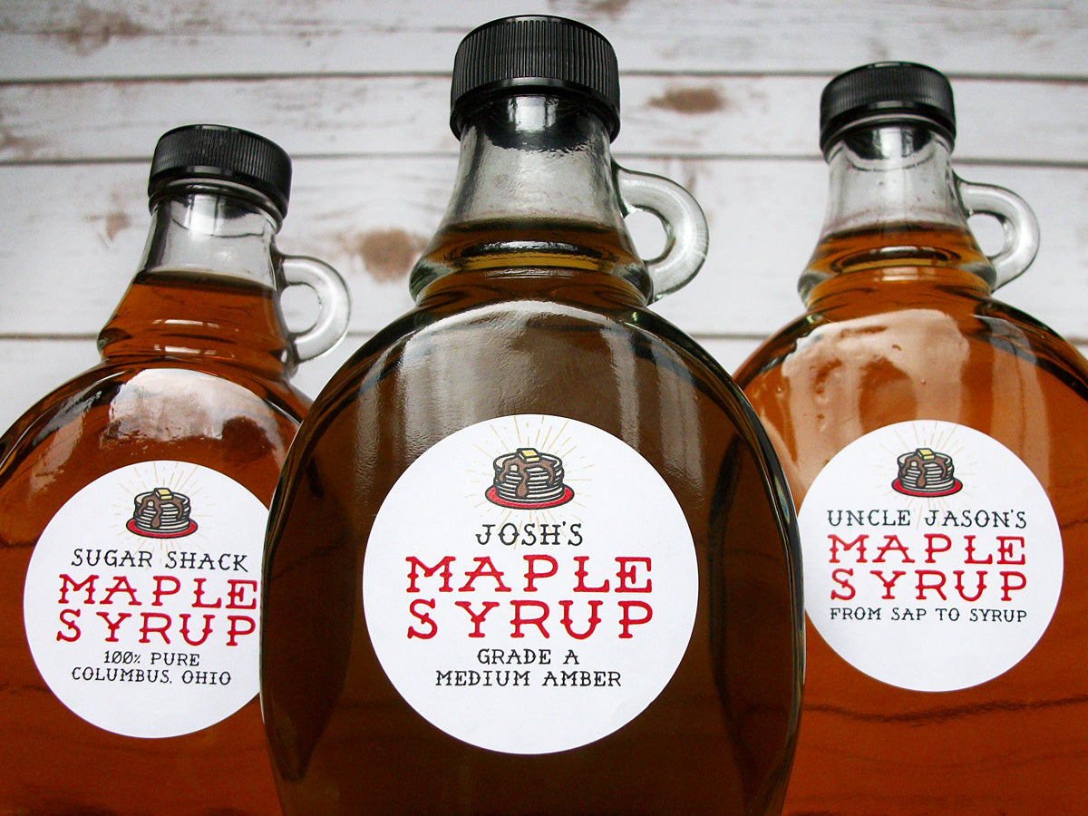 Custom Pancake Maple Syrup Labels For Backyard Maple Sugarers