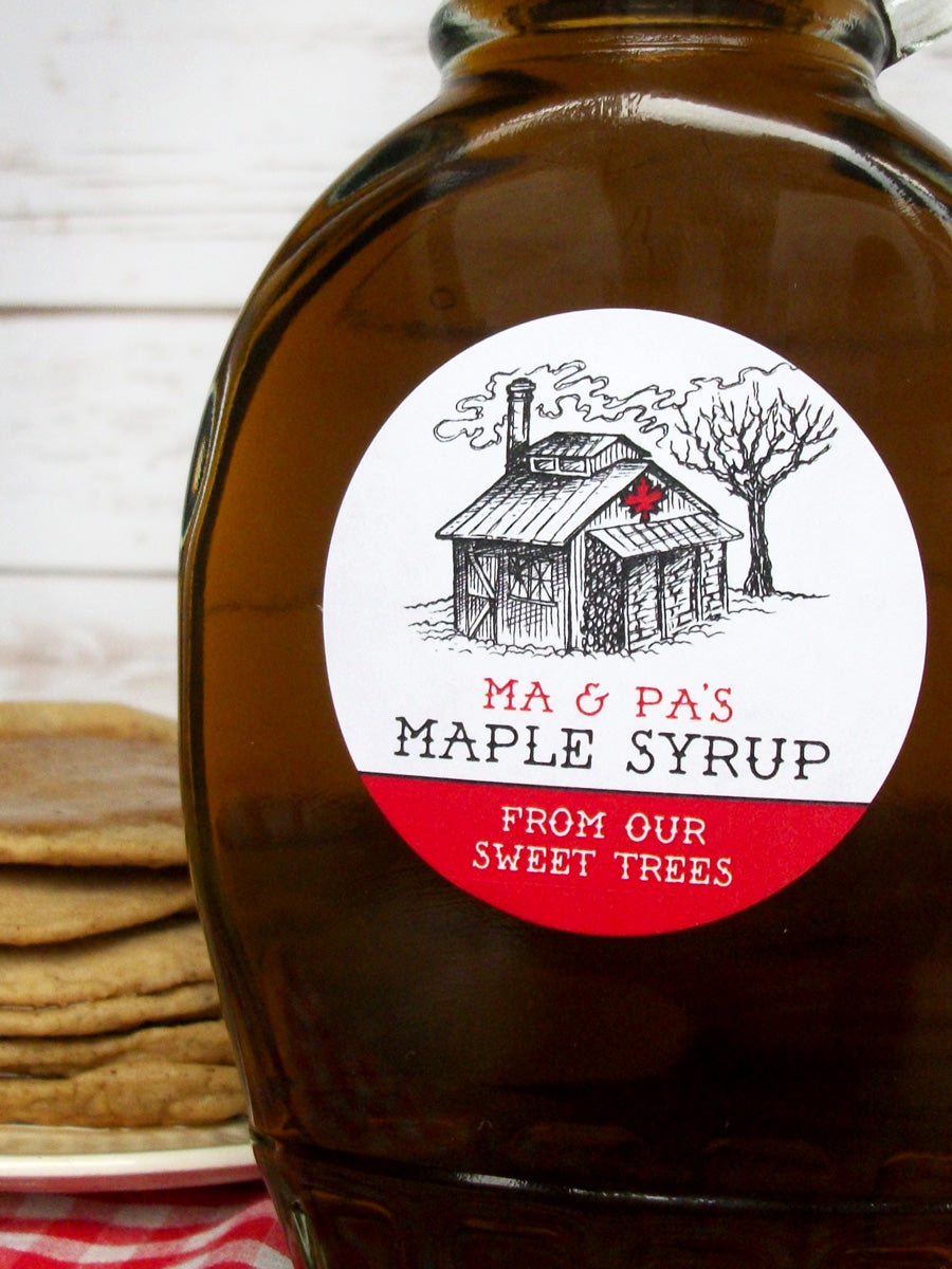 Custom Sugar Shack Maple Syrup Labels Backyard Maple Sugaring Supplies