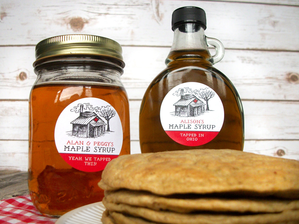 Custom Sugar Shack Maple Syrup Labels Backyard Maple Sugaring Supplies